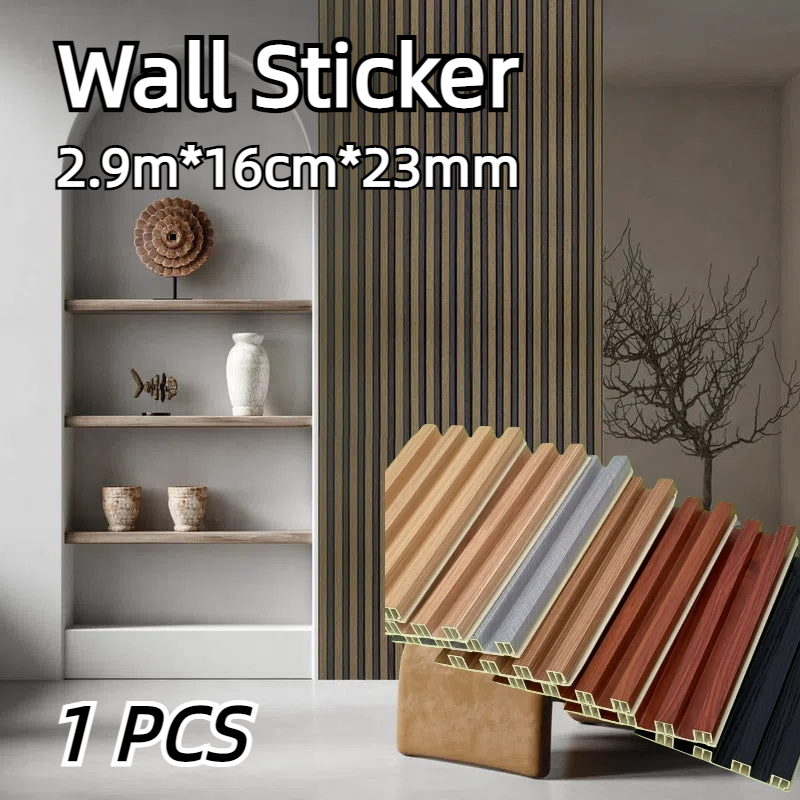 Jual 1 PCS Panel kayu WPC/panel dinding PVC/panel dinding kisi kayu ...