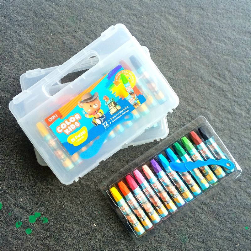 Jual Crayon Oil Pastel Deli EC-20104 12 Warna ( Set ) [ Original ...