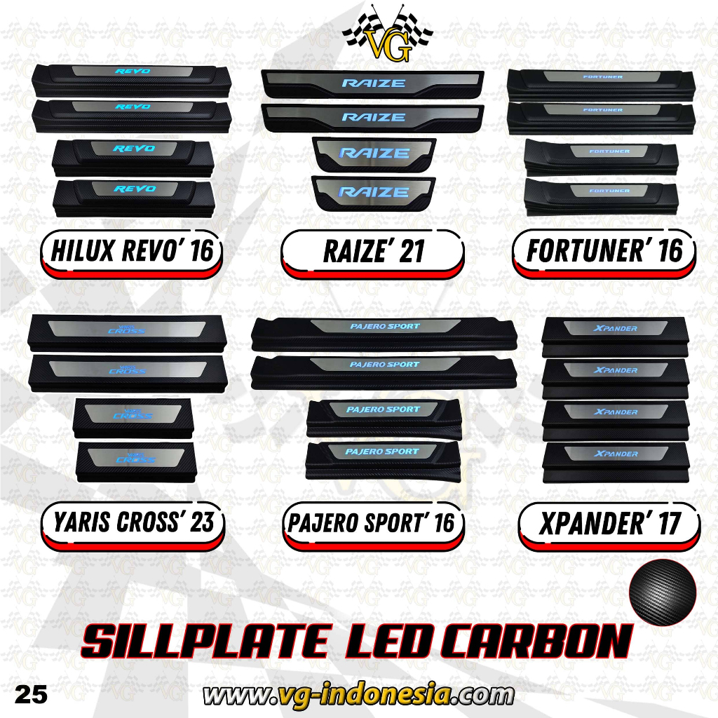 Jual Sill plate Silplate Sillplate Pelindung Pintu Mobil Carbon Hilux ...