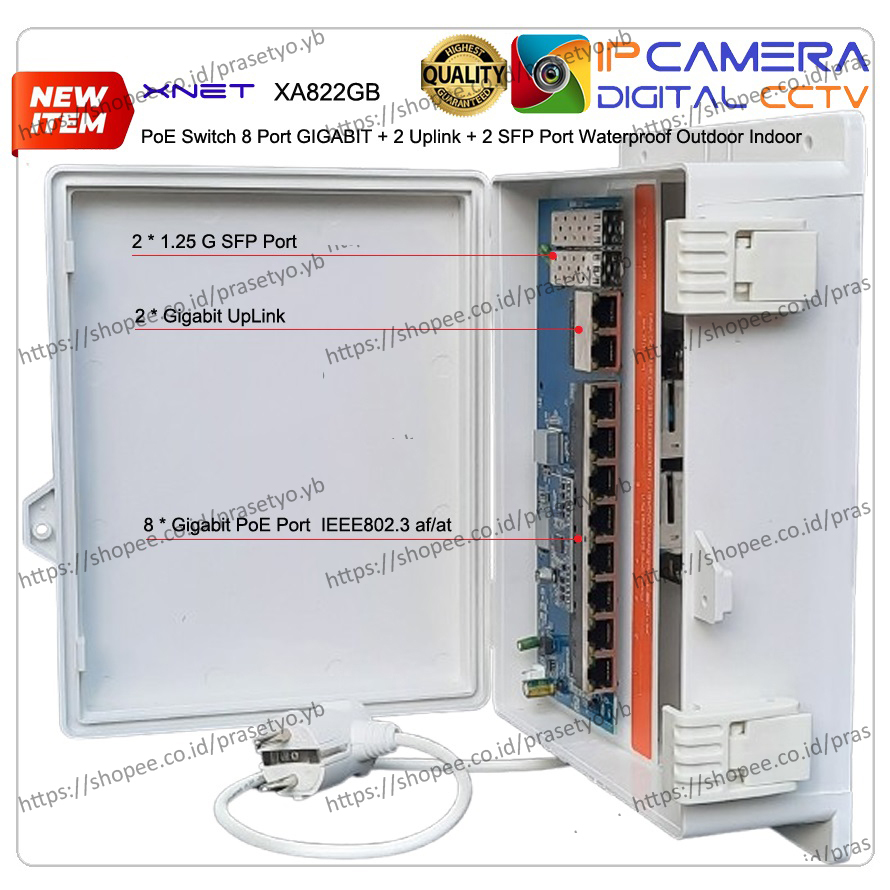 Jual Smart POE Switch Full GIGABIT 12 Port,8 Port POE + 2 * UpLink + 2 ...