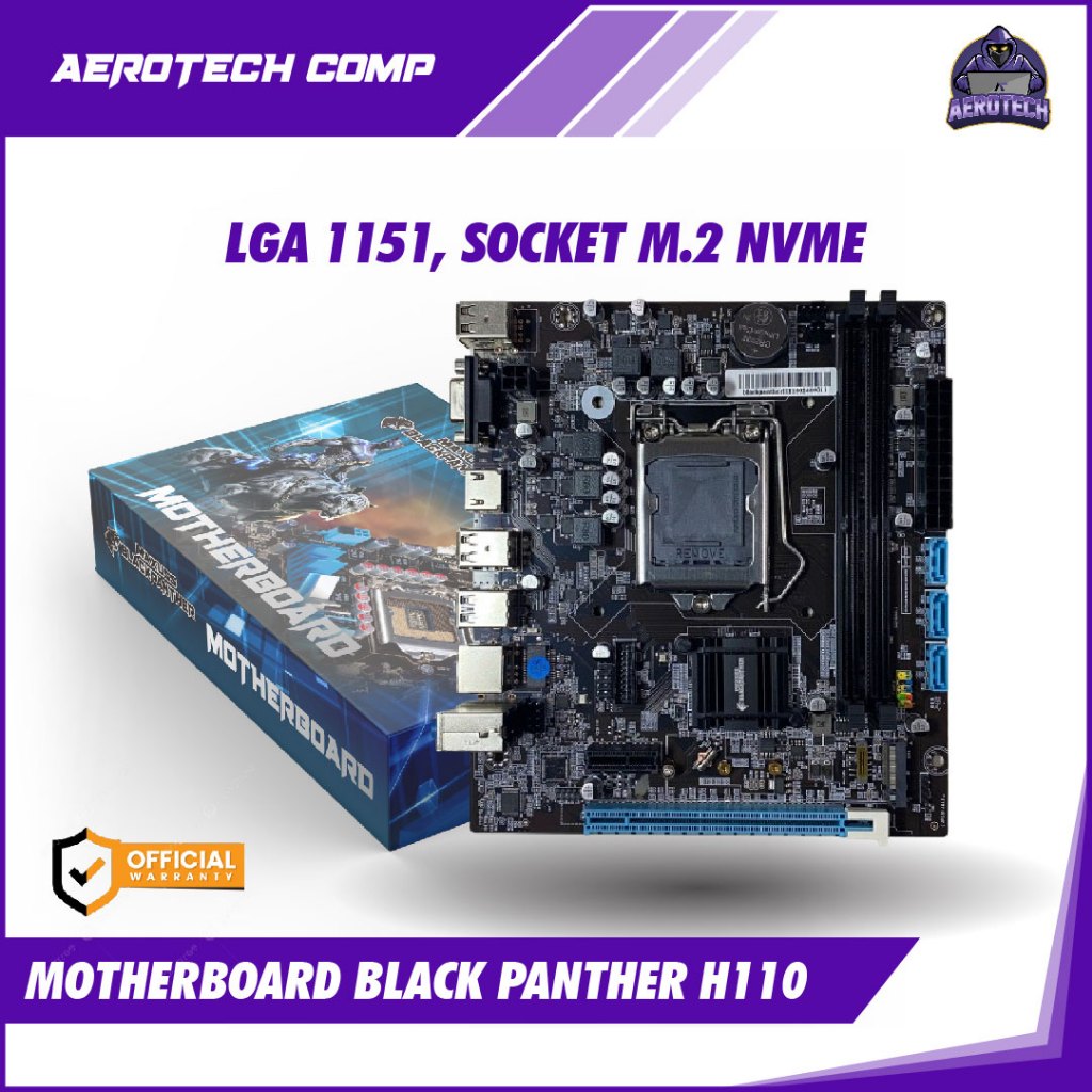 Jual Motherboard BLACK PANTHER H110 Socket LGA 1151 DDR4 Mobo H110 ...