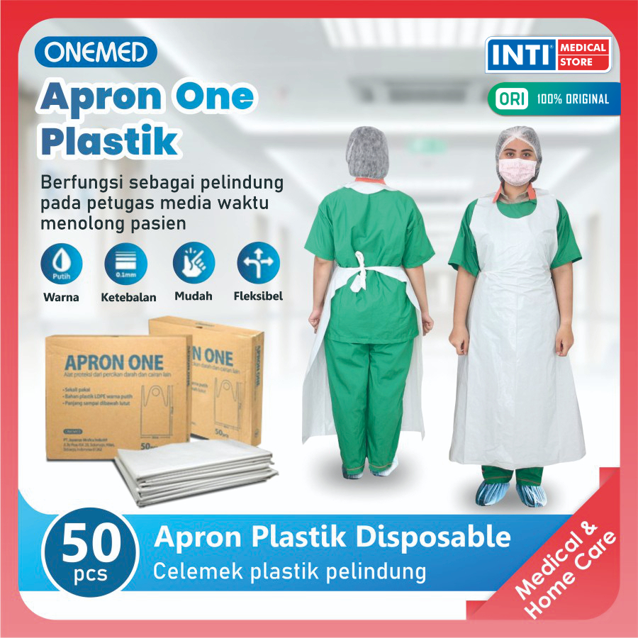 Jual ONEMED Apron One isi 50 / Disposable Apron / Apron Plastik ...
