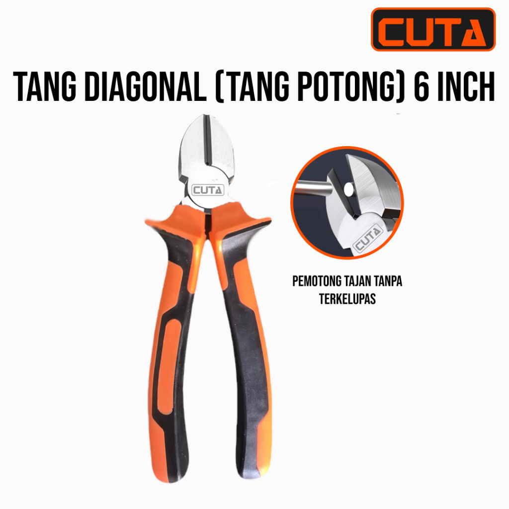 Jual CUTA Tang Potong Tang Diagonal 6 Inch CR-V Industrial Handle Karet ...