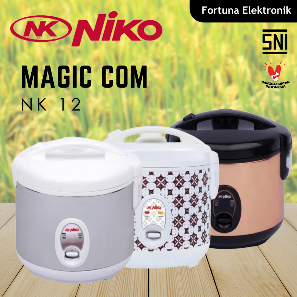 Jual Niko Rice Cooker NK 12 WS / BG / BTQ Magic Com 1.2 Liter Anti ...