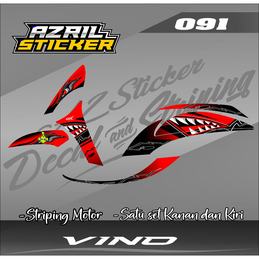Jual Stiker FINO FI striping FINO motor YAMAHA motor sticker variasi AZ ...