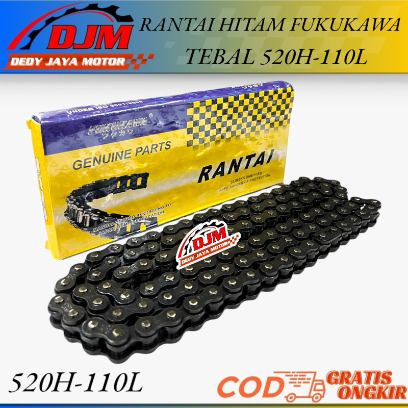 Jual Rantai Motor Fukukawa 520H-110L Hitam Tiger Ninja RR CBR 250 Ninja ...