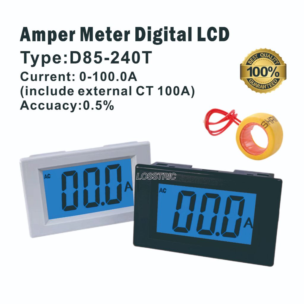 Jual AMPER METER DIGITAL LCD DISPLAY AC 0-100A | Shopee Indonesia