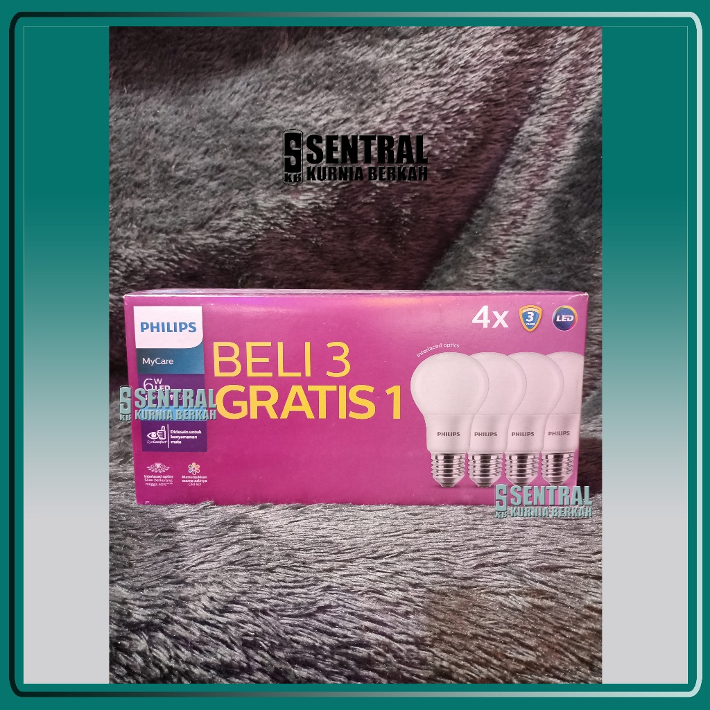 Jual Lampu Philips Led Bulb 6 Watt MultiPack 4pcs MyCare - Beli 3 Gratis 1 | Shopee Indonesia