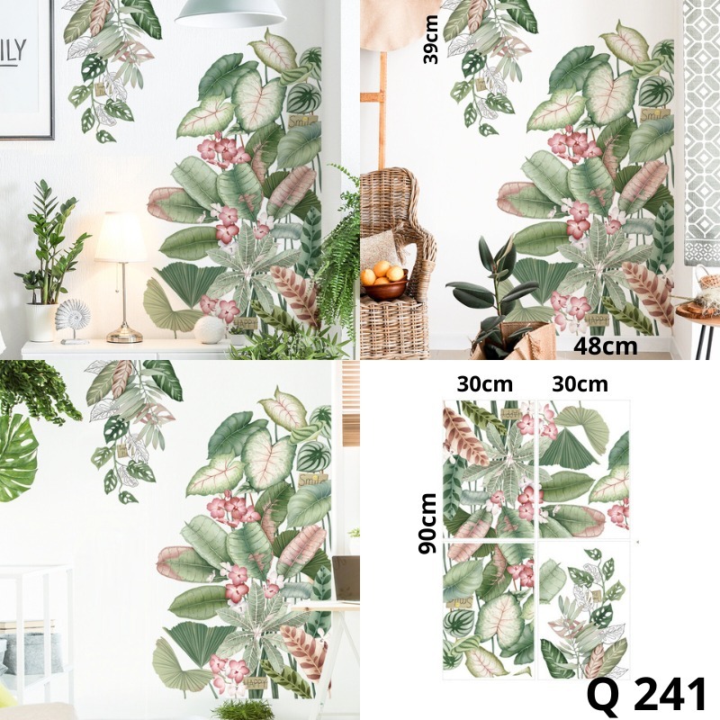 Jual STIKER DINDING TEMBOK MOTIF DAUN POHON BUNGA RANTING HUTAN TANAMAN TUMBUHAN LILY MAWAR ...