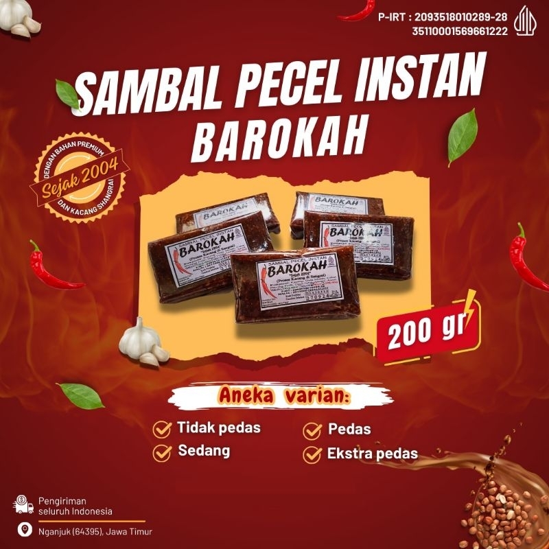 Jual [COD] Sambal Pecel BAROKAH, Kemasan 200 Gr | Shopee Indonesia