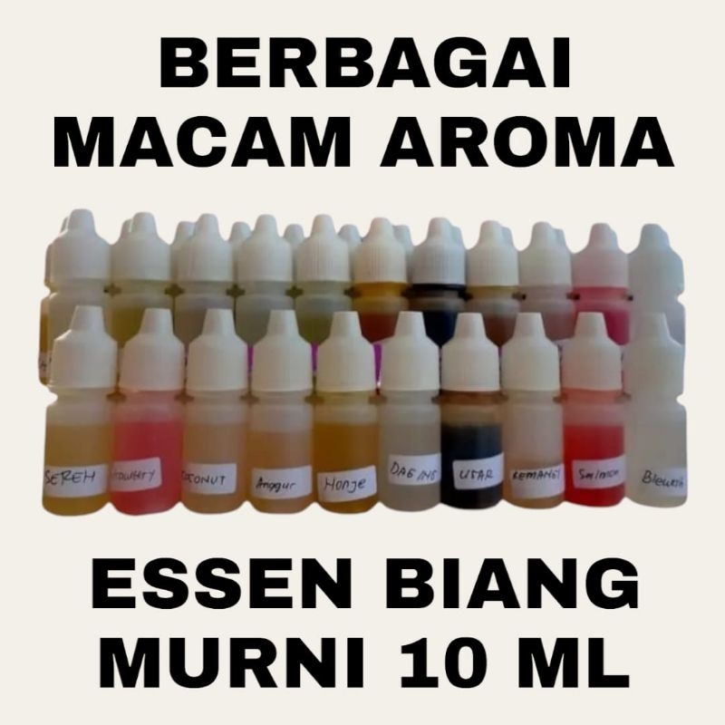 Jual ESSEN BIANG MURNI 100% - 10 ML (BERBAGAI MACAM AROMA) | Shopee Indonesia
