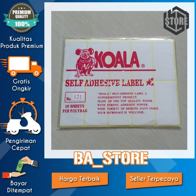 Jual LABEL STIKER KOALA ISI 10 LEMBAR/LABEL UNDANGAN/LABEL BUKU ...