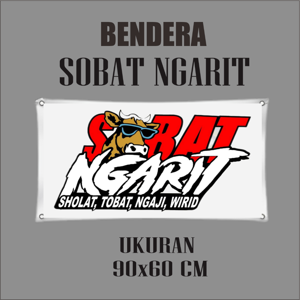 Jual Custom Bendera Sobat Ngarit Free Desain Full Printing Ukuran 90x60 ...