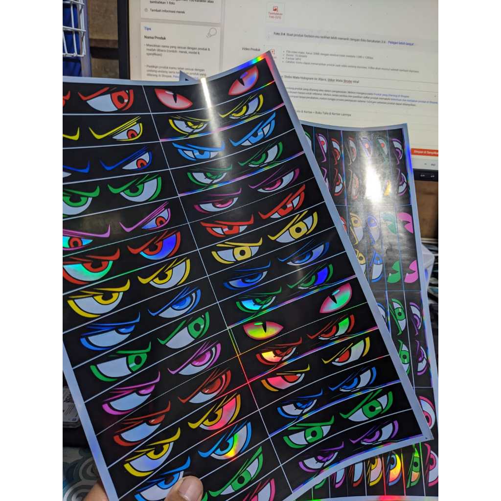 Jual (Promo)Stiker Stobo Mata Hologram Isi 30pcs, Stiker Mata Strobo ...
