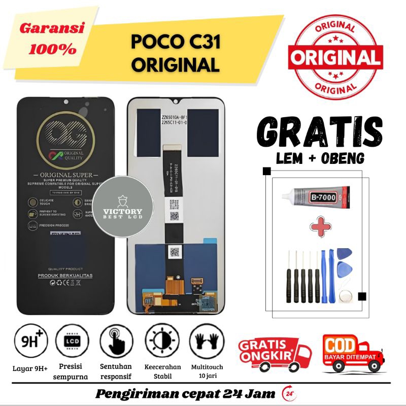 Jual Lcd POCO C31 OG SUPER Original Touchscreen GRATIS lem + Obeng ...