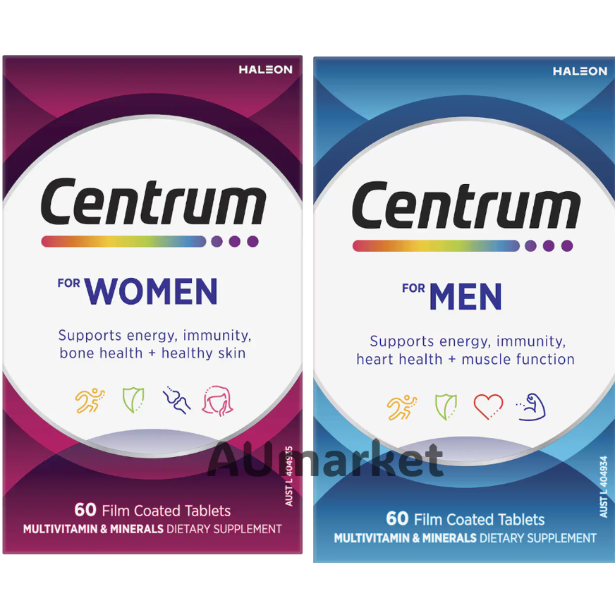 Jual Centrum Women Men Daily Multivitamin Supplements 60 Pack | Shopee ...