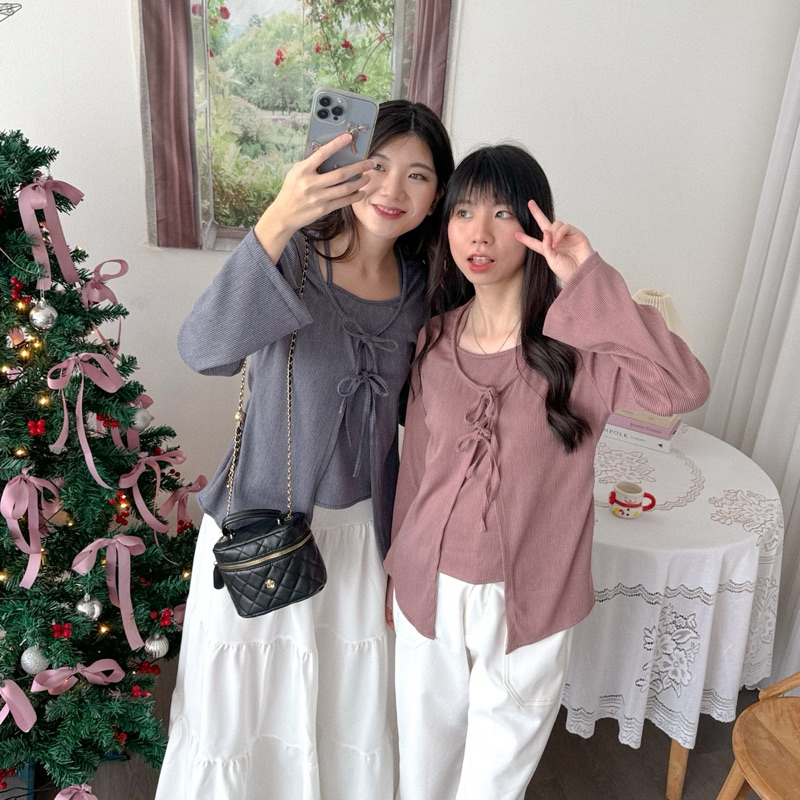 Jual KANON - Ava Knit Sweater - Set knit tanktop dan cardigan | Shopee ...
