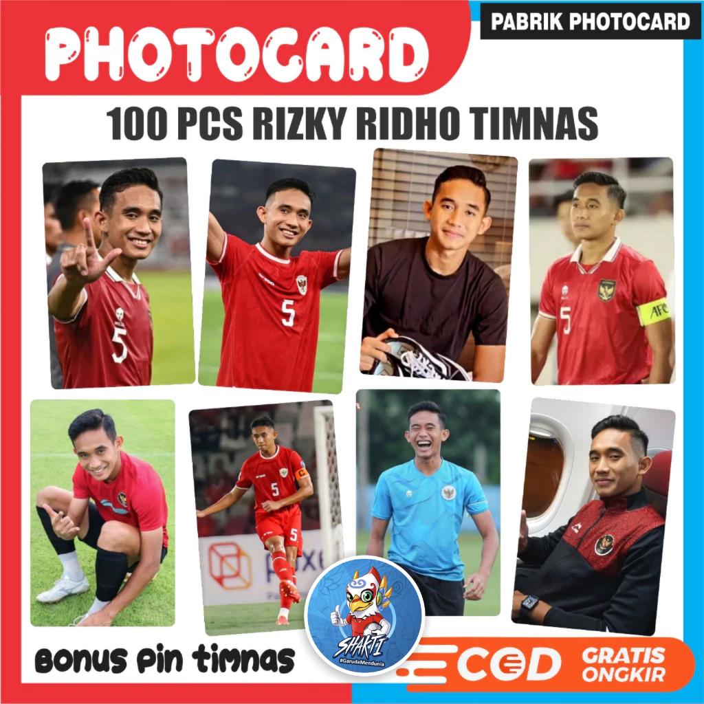 Jual Photocard Rizky Ridho Timnas 100 Pcs Bonus PIN TIMNAS Limited ...