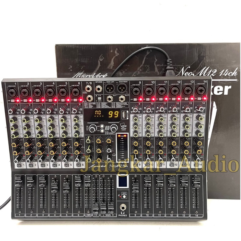 Jual Mixer Audio Microverb Neo M12 12 Channel Original Usb Microverb Neom12 Mixing 12 Bagus ...