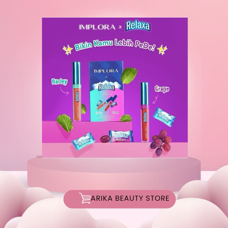 Jual IMPLORA X RELAXA MATTE LIP CREAM (1BOX ISI 2PCS) | Shopee Indonesia