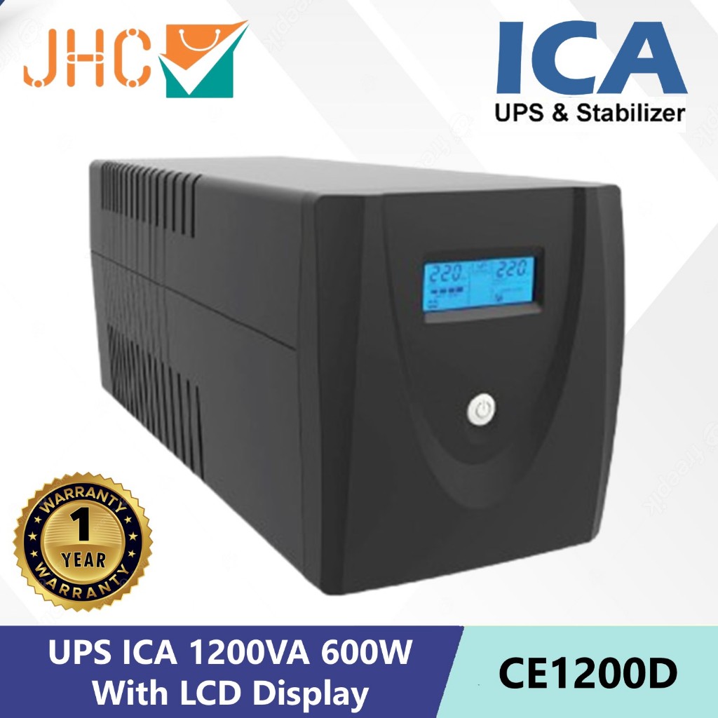 Jual UPS ICA CE1200D with Display LCD 1200VA 600W ICA CE 1200D | Shopee ...