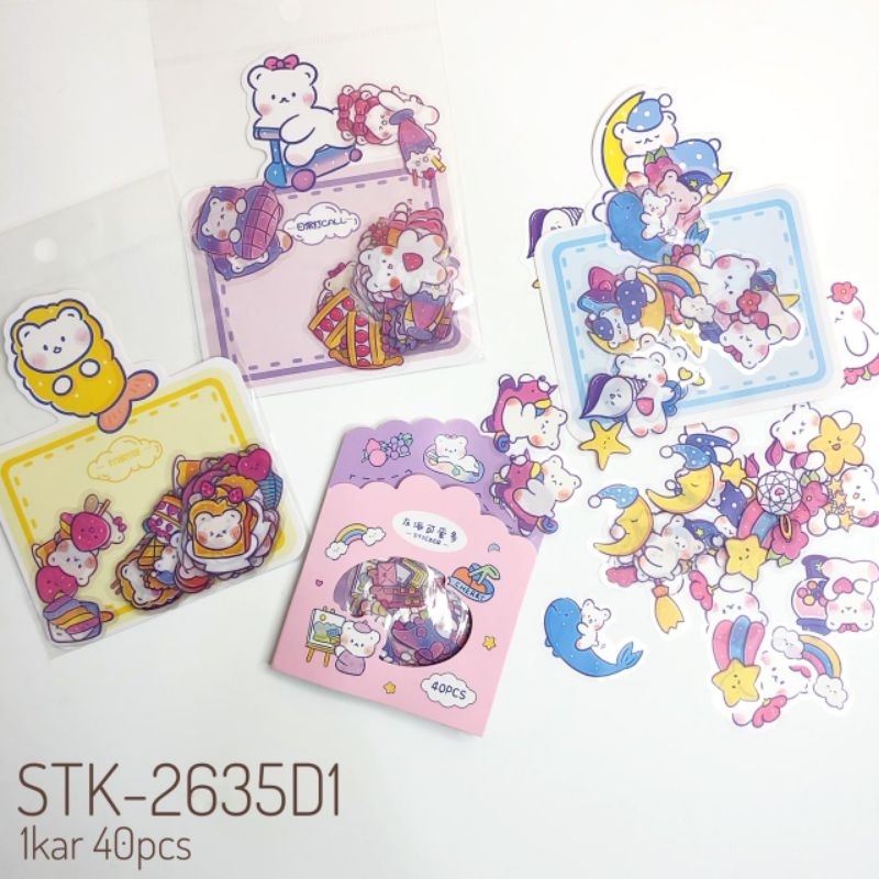 Jual Stiker Semi Anti Air Bear Rabbit Tempel Label Sticker Reward Murah ...