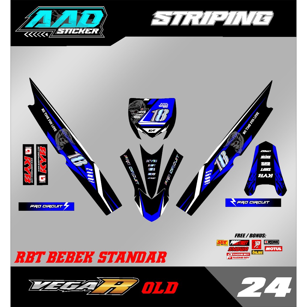 Jual STICKER STRIPING MOTOR RBT VEGA LAMA/ OLD RBT BEBEK MODIF ...