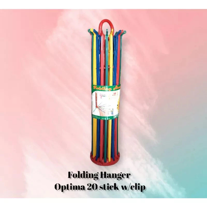Jual FOLDING HANGER OPTIMA LIPAT PUTAR 20 JARI STIK WARNA WARNI ...