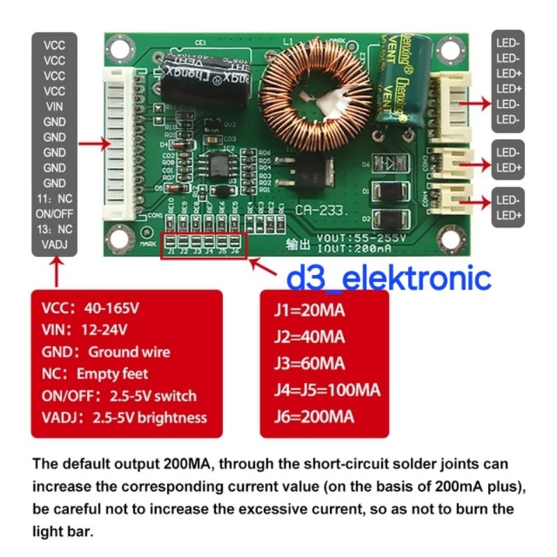 Jual INVERTER TV LED UNIVERSAL CA-233 UNIVERSAL LAMPU LED BACKLIGHT ...