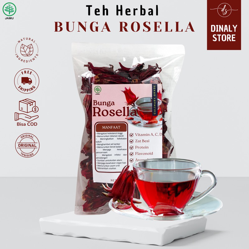 Jual Teh Bunga Rosella Kering 40 Gram - 100 Gram / Dried Rosella / Tinggi Vitamin C | Shopee ...