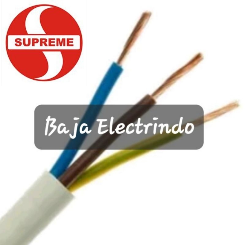 Jual Kabel Listrik Serabut isi 3 NYMHY 3x1,5mm SUPREME @50m/100m NYMHY 3x1.5 3x1,5 mm 3x1.5mm ...