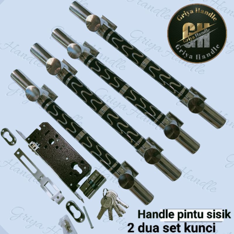 Jual satu paket handle pintu rumah full set kunci model sisik/Tarikan ...