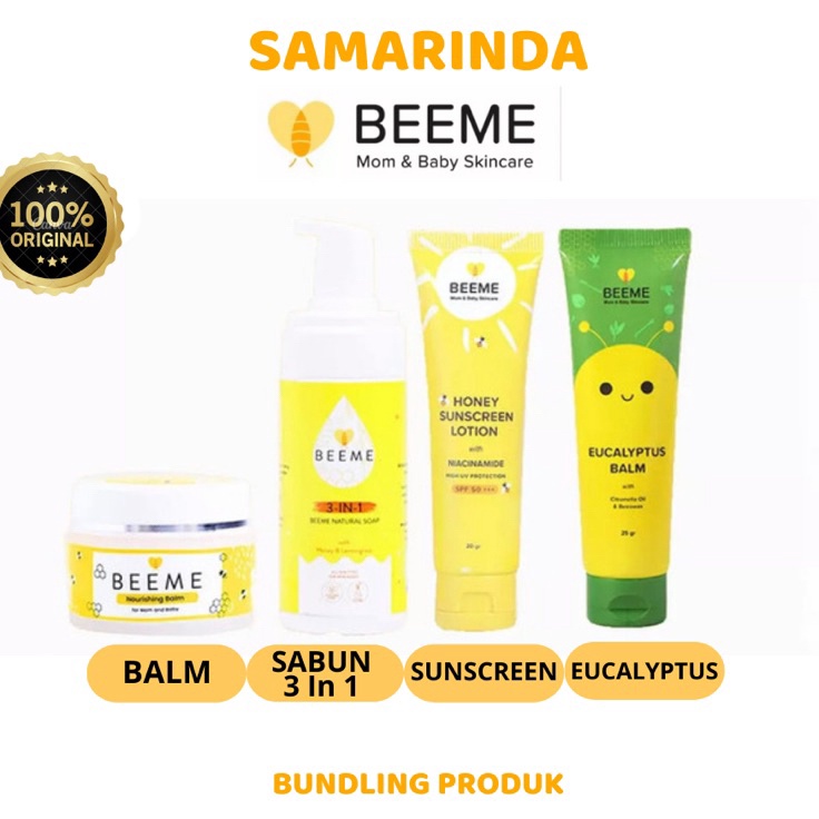 Jual Paket Terkini BEEME Bundling BALM SUNSCREEN SABUN Body Wash 3 in 1 ...