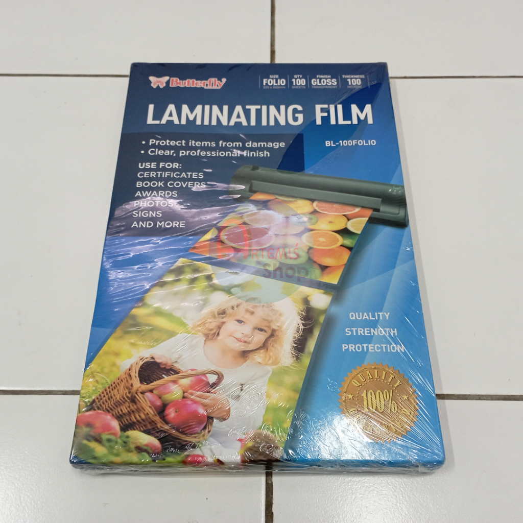 Jual Plastik Laminating BUTTERFLY F4 Folio Isi 100 Lembar BL-100FOLIO ...
