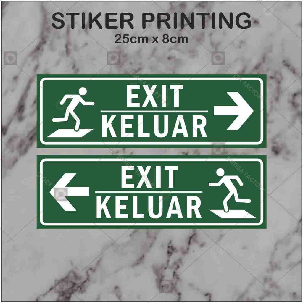 Jual Stiker Keluar Jalur Keluar Exit Stiker Print | Shopee Indonesia