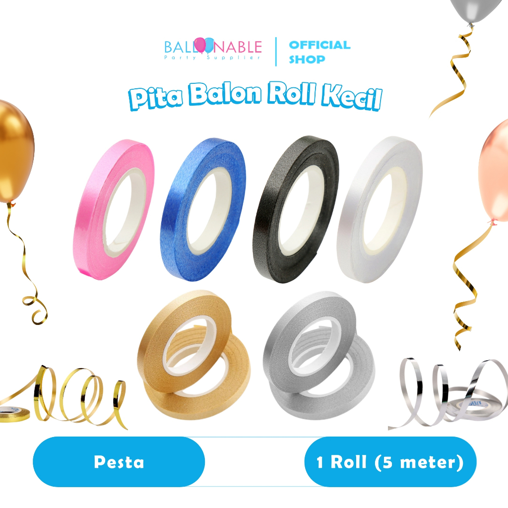 Jual 5PC Pita Balon Roll Kecil 5 Meter | Shopee Indonesia