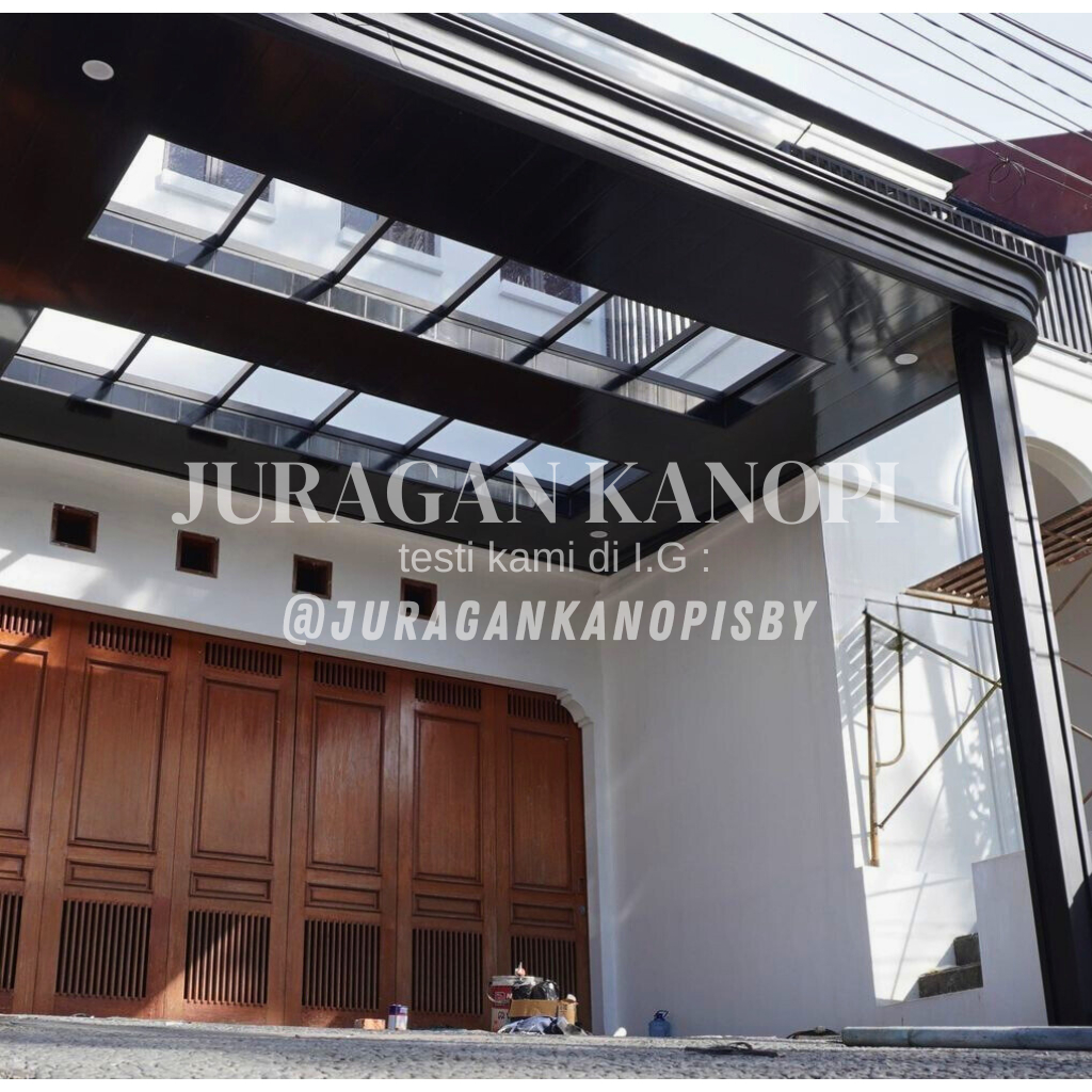 Jual Kanopi atap curve premium modern kaca Solarflat 6mm | Shopee Indonesia