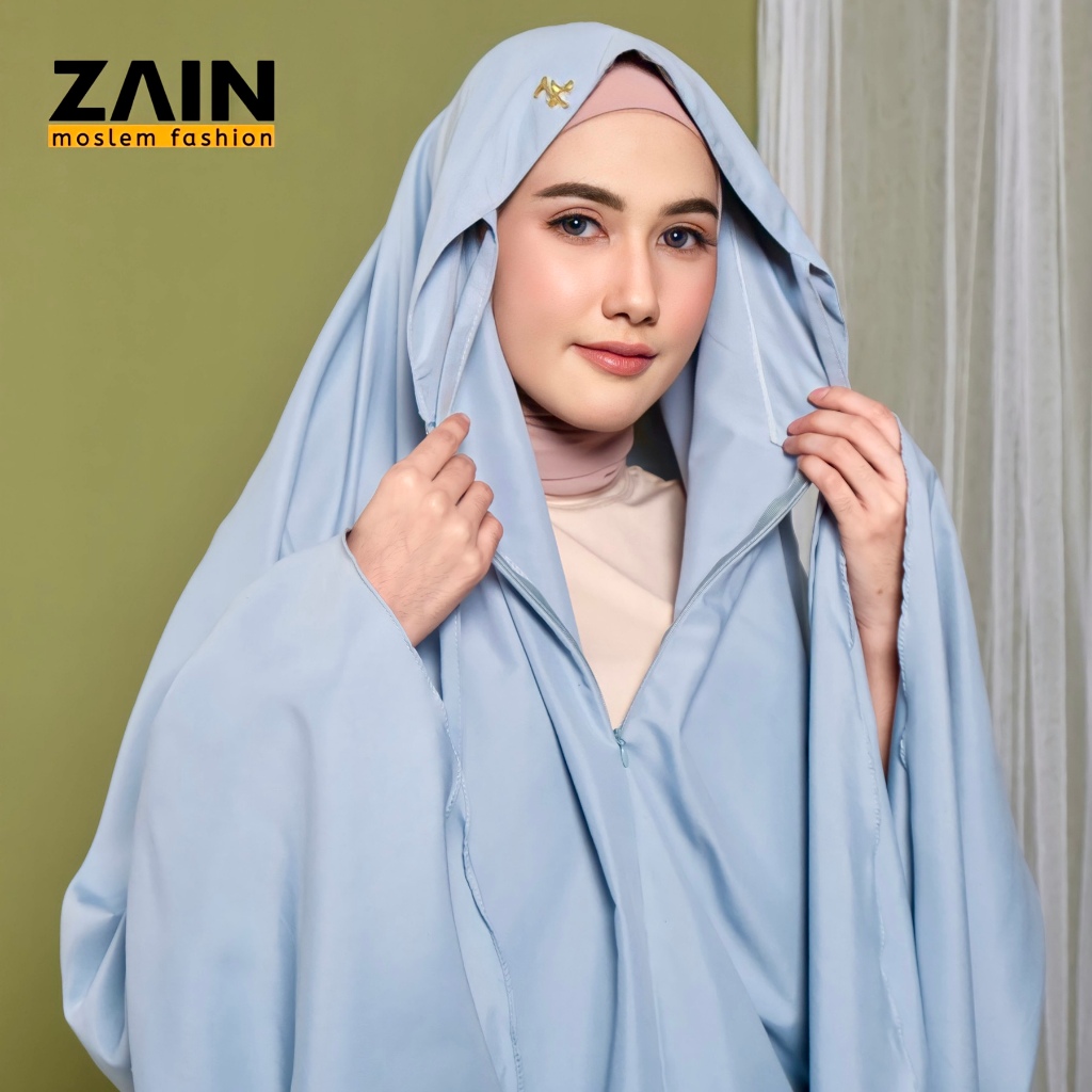 Jual ZAIN Mukena Dewasa Traveling Polos Nagita 2in1 Resleting Katun ...