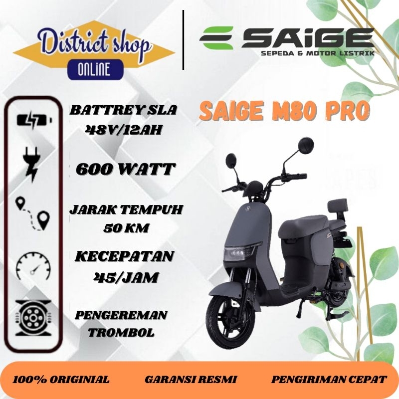 Jual Sepeda Listrik Saige M80 pro Power 600Watt Bergaransi Resmi ...