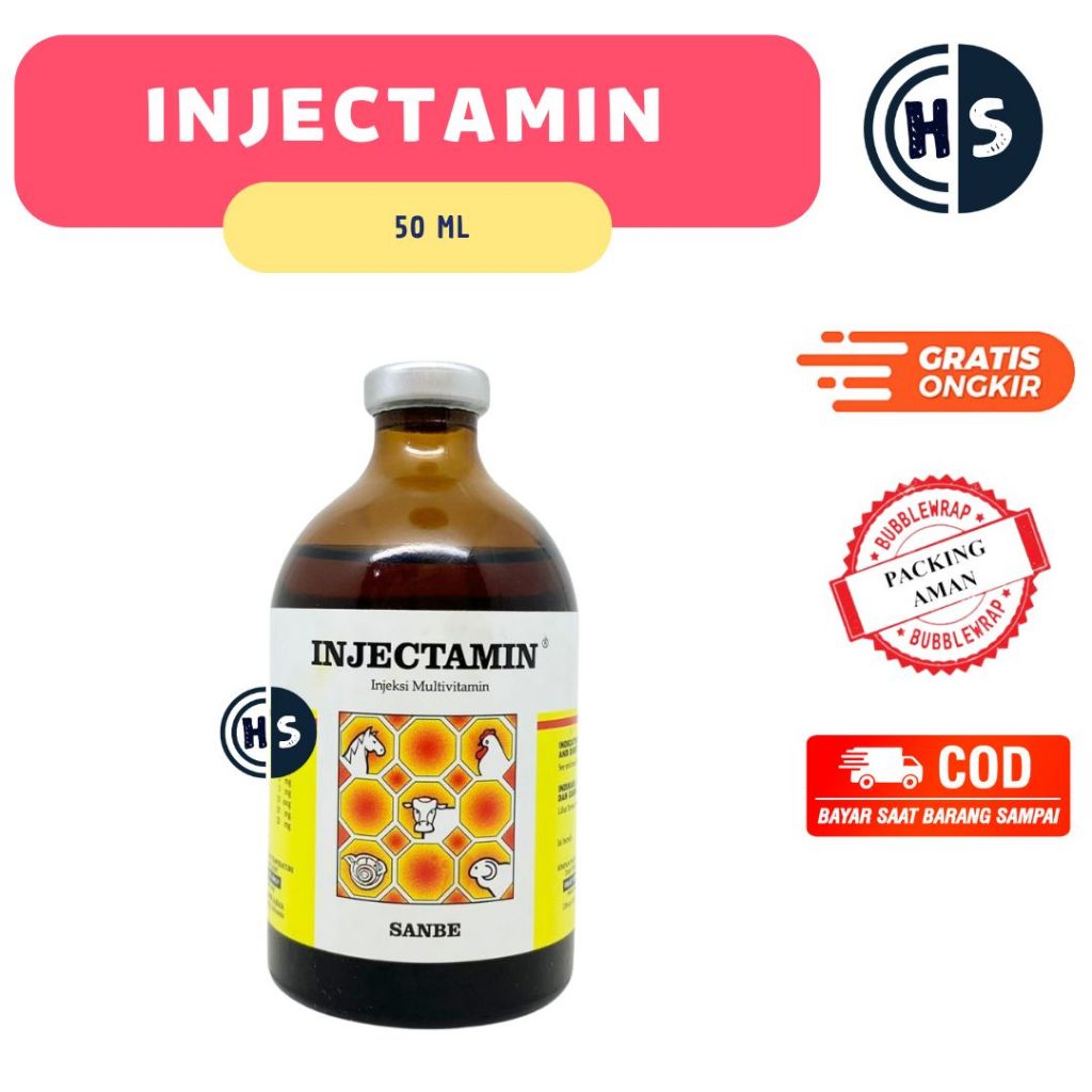Jual INJECTAMIN 50 ML - SANBE - Multivitamin Dosis Tinggi Untuk Hewan ...