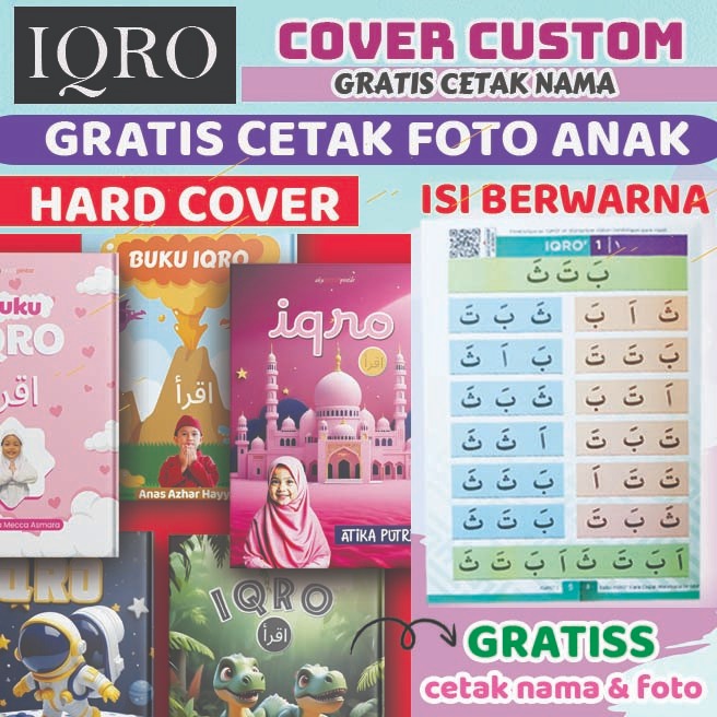 Jual iqro HARD COVER ISI BERWARNA MILENIAL CUSTOM BISA CETAK GRATIS ...