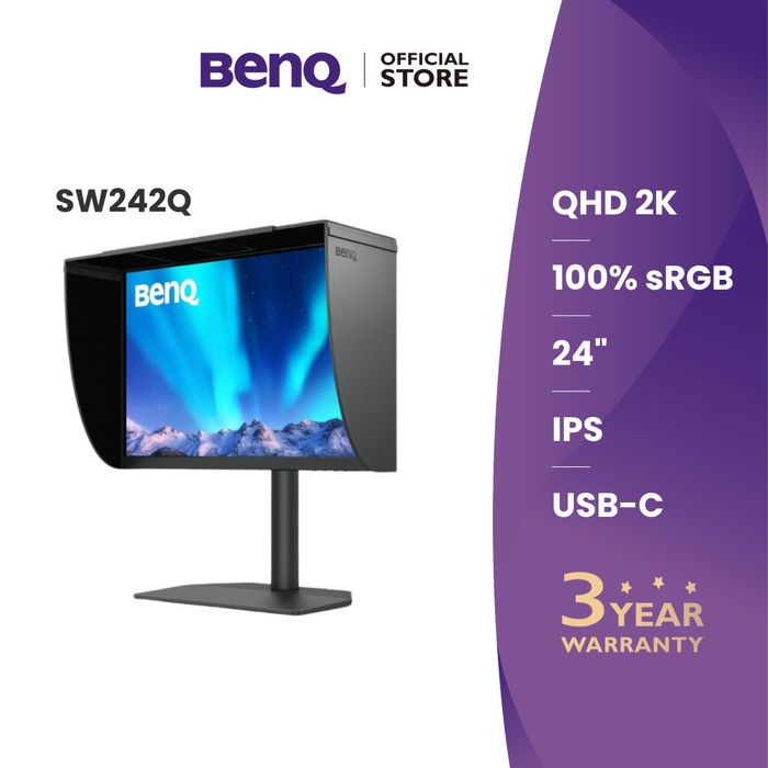 Jual BenQ SW242Q No Shield 24-inch 2K 16:10 Photographer MacBook/Windows Compatible Monitor ...