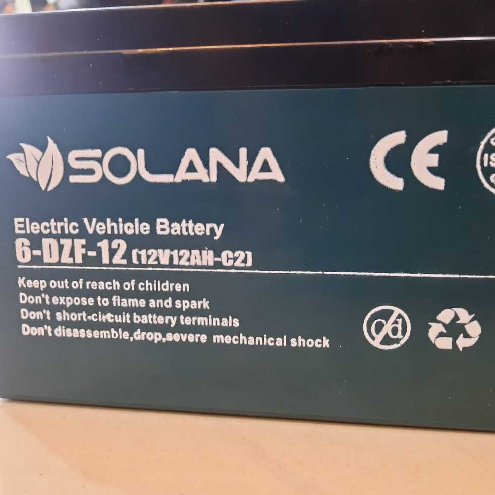 Jual Battery Aki Baterai Solana Lite 12V 12Ah Sepeda Listrik | Shopee ...