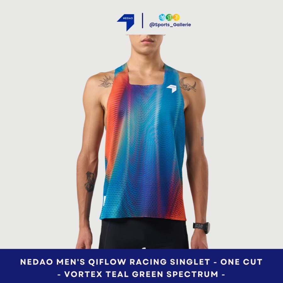 Jual NEDAO Men QiFlow Racing Singlet One Cut VORTEX Teal Green Spect ...