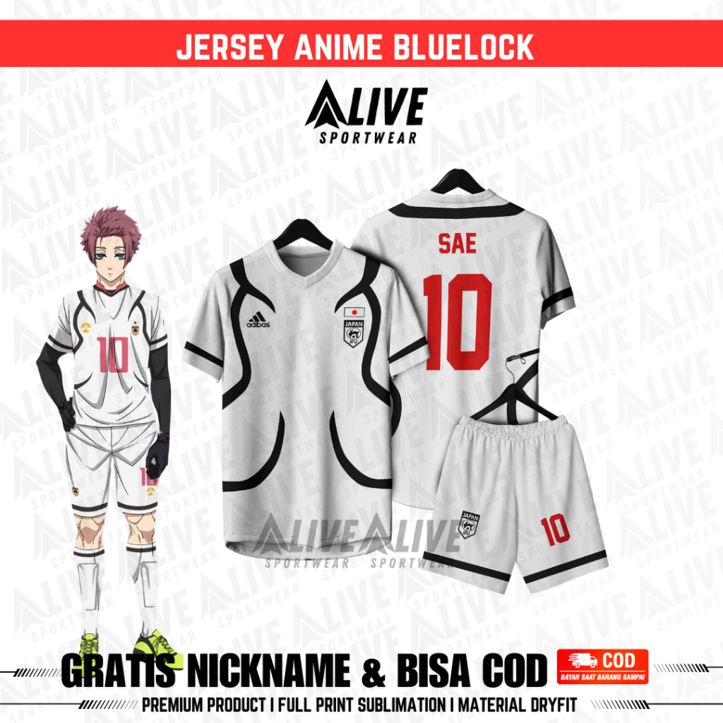 Jual Jersey Blue Lock White Fullprint Premium Gratis Pasang Nama dan ...