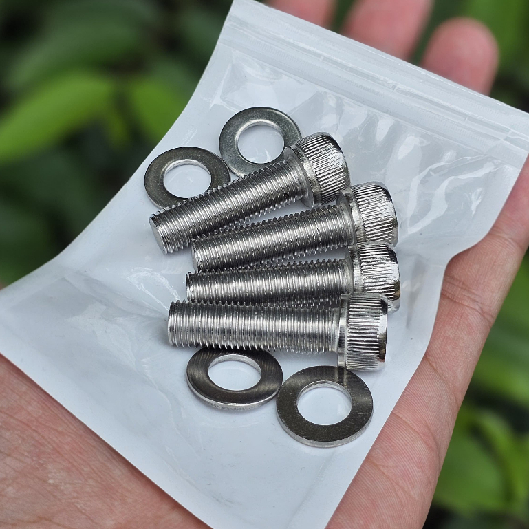 Jual Baut L m10 panjang 3.5cm set ring Stainless Steel A2-70 304 Segitiga Atas Bawah Yamaha RX ...