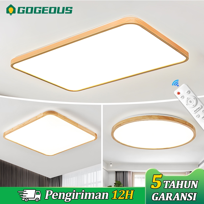 Jual COD Lampu Plafon Minimalis Modern Kayu 3 Warna Rumah Ruang Tamu ...