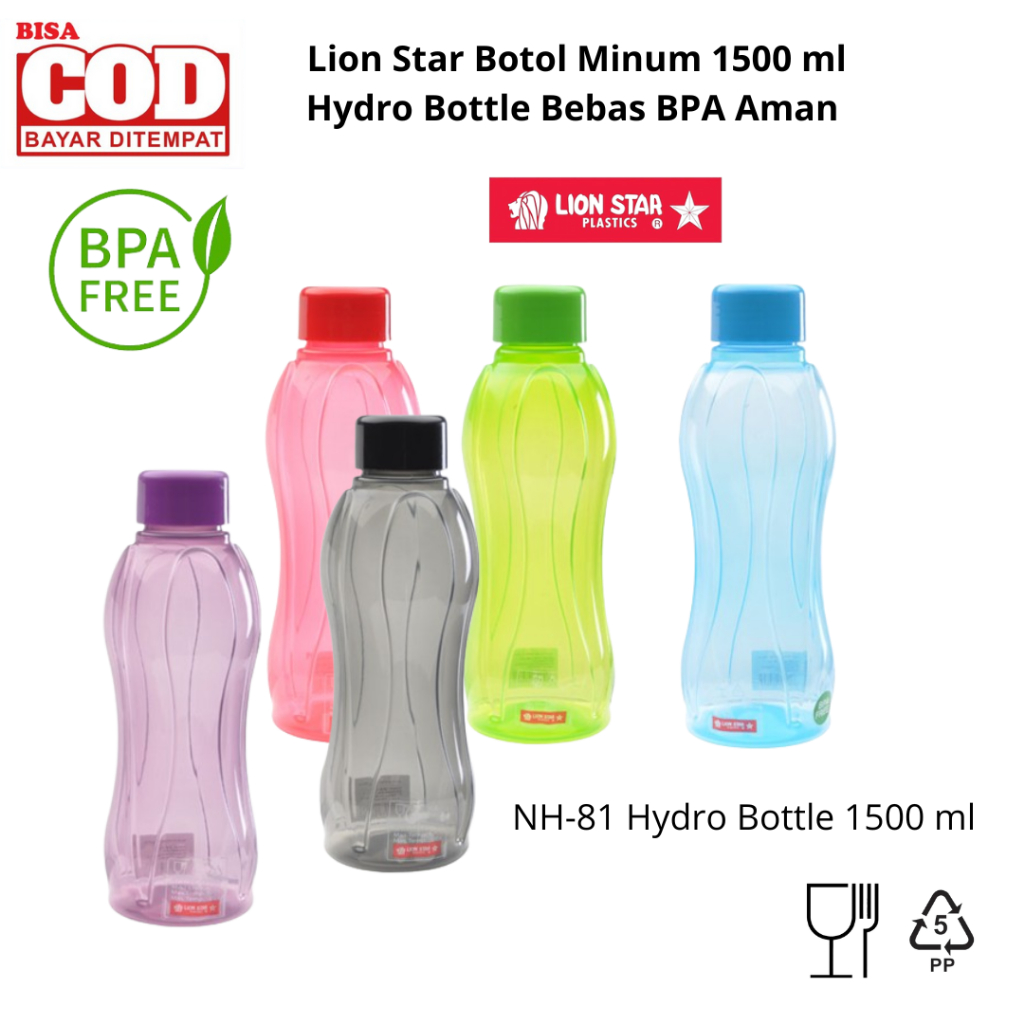 Jual Botol Minum Lion Star Plastik Hydro Bottle 2000ml, 1500ml, 1000ml, 800ml, 600ml, 500ml ...