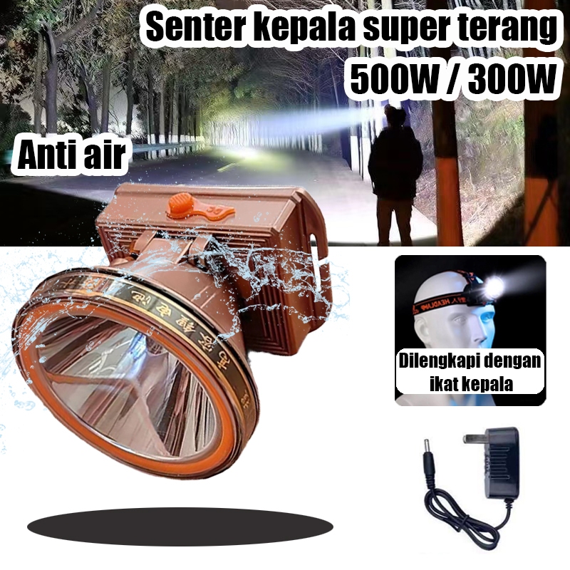 Jual Senter kepala super terang 500 watt original / senter kepala super terang / Senter kepala ...