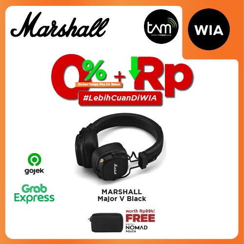 Jual Marshall Major V Black Bluetooth Headphone Original Garansi Resmi ...